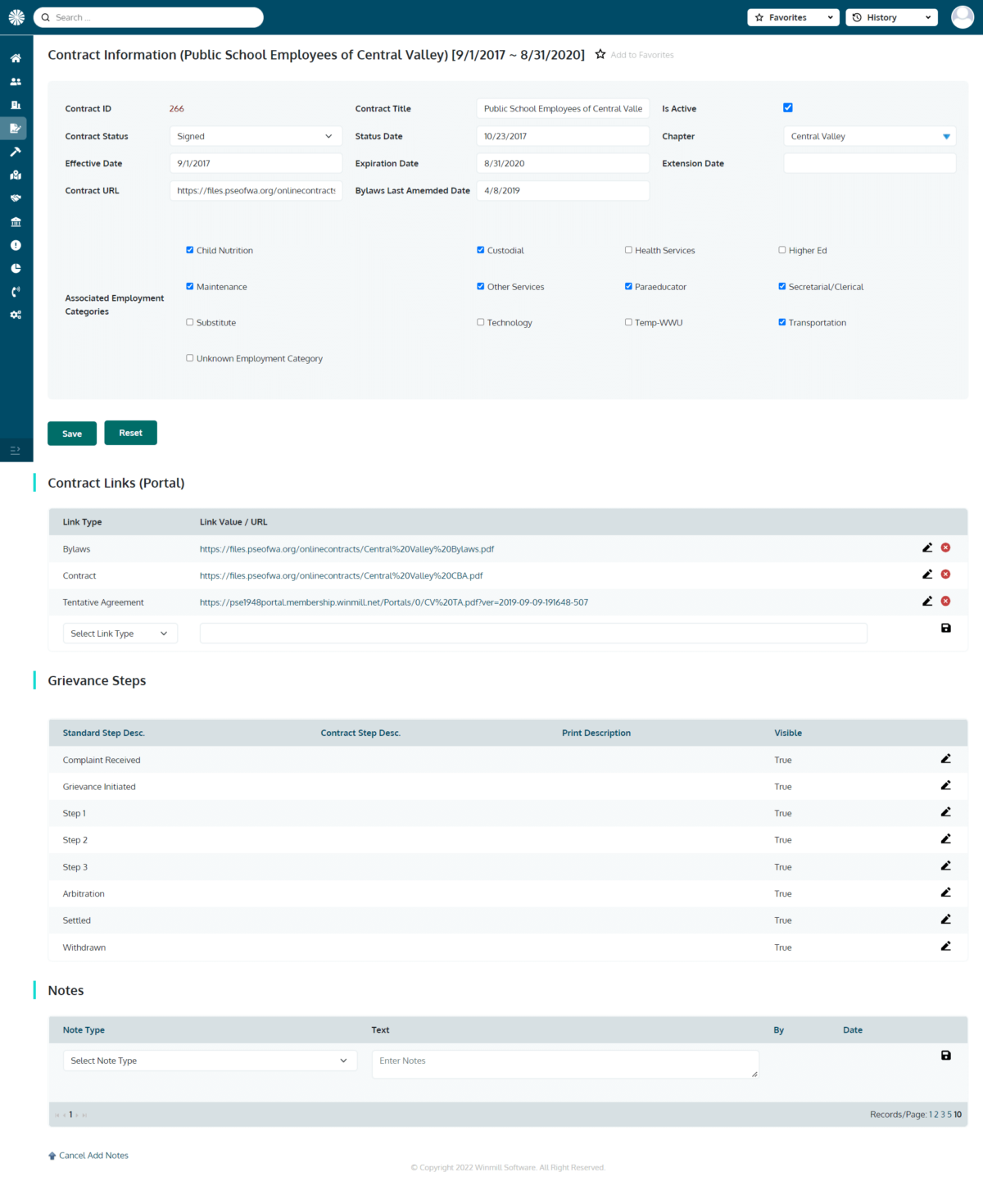 Union Contracts Management Module | eMembership